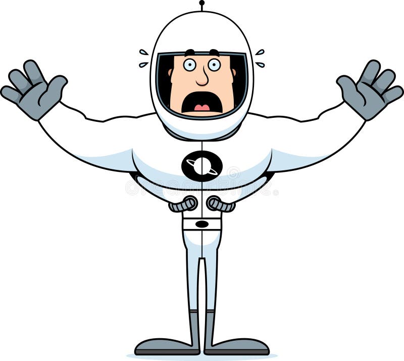 Cartoon Scared Astronaut stock vector. Illustration of spacesuit ...