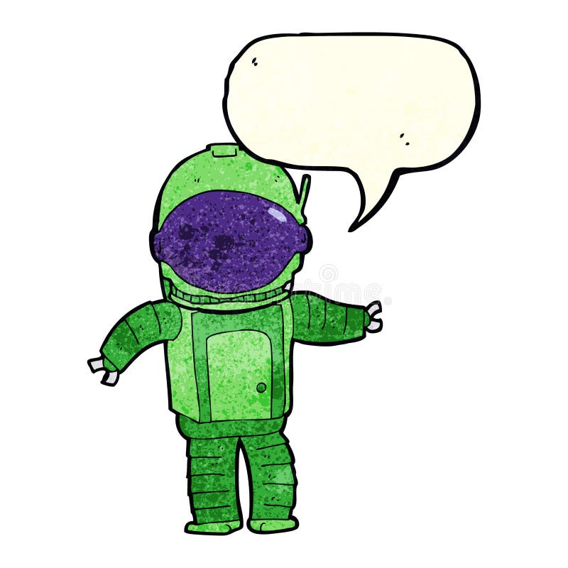 Cartoon Astronaut with Speech Bubble Stock Illustration - Illustration ...