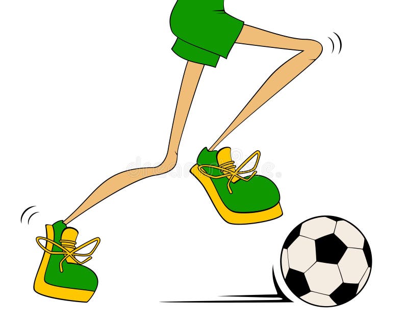 Cartoon Athletic Legs Plays Football Stock Vector - Illustration of ...