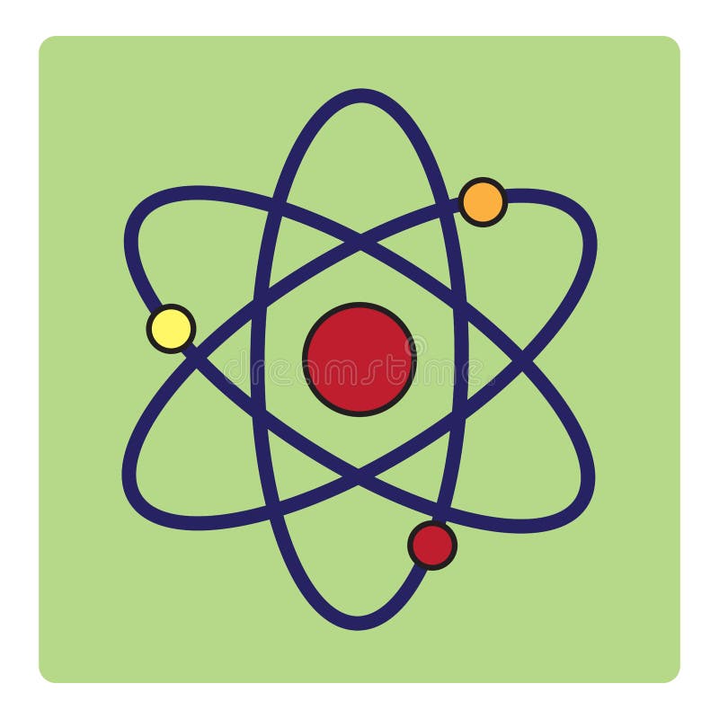 Cartoon atom stock vector. Illustration of simple, flat - 257651733