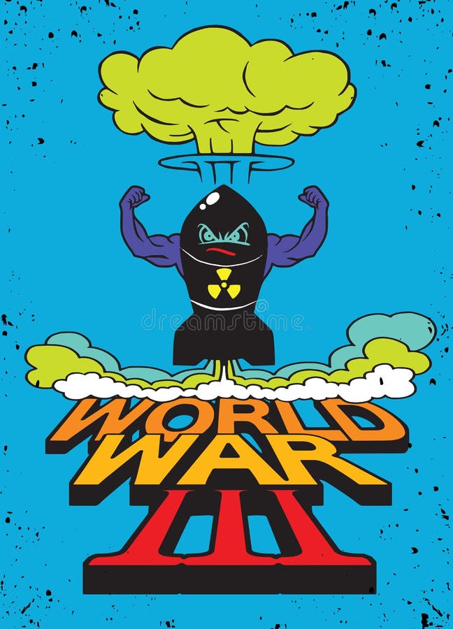 Cartoon Atomic Bomb and Atomic Mushroom Cloud,Drawing Style. Stock ...