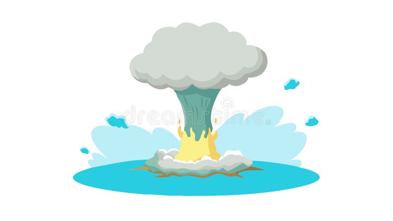Cartoon Atomic Explosion Cloud, Vector Design Generative AI Stock ...