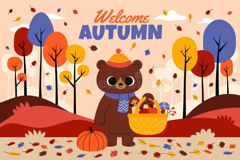 Cartoon Autumn Winter Kids Clothing Collection Vector Illustration ...