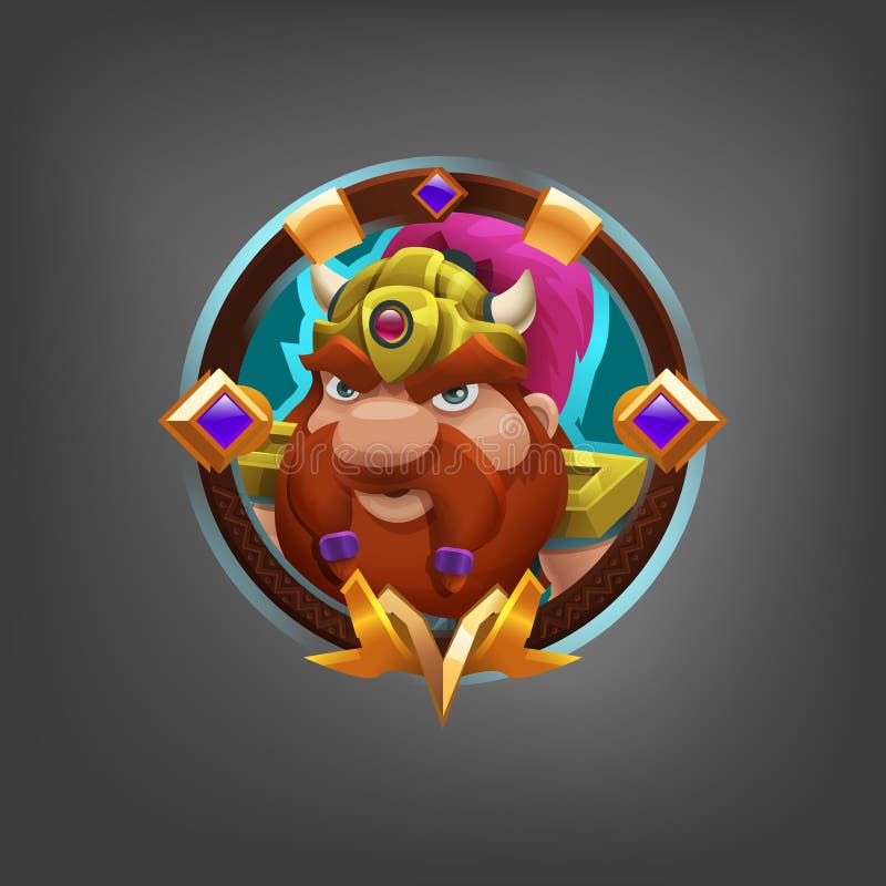 Cartoon Avatar Character Dwarf for Fantasy Game. Stock Vector ...