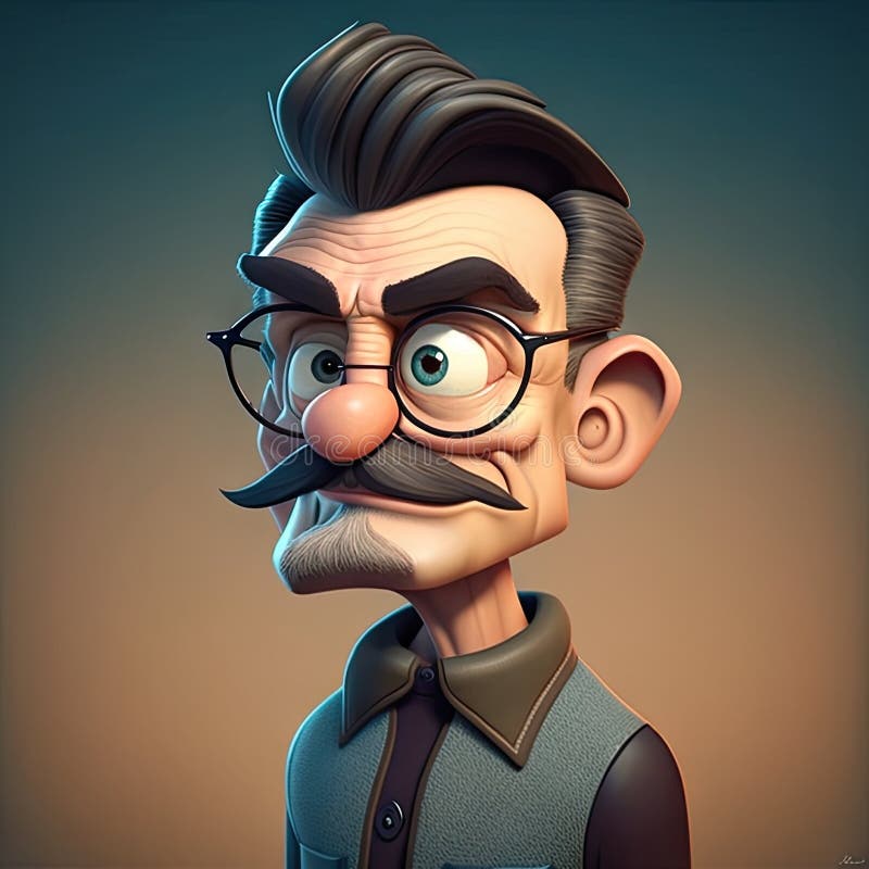 Cartoon Avatar of Designer Ai Generated Programmer Stock Illustration ...