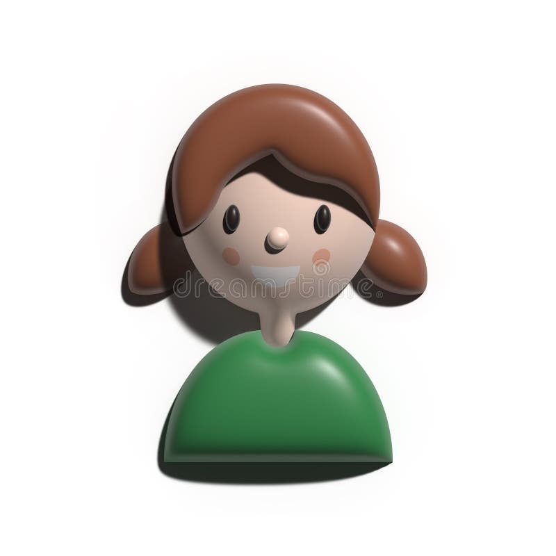 Cartoon Avatar Ginger Girl 3D Rendering Stock Image - Illustration of ...