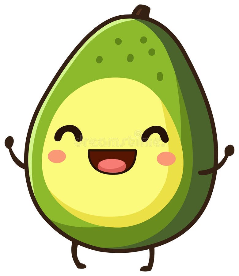 Cartoon Avocado stock vector. Illustration of drawn - 265413088
