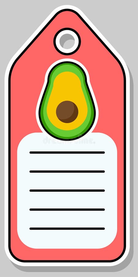 Cartoon Avocado. Notebook Label. Note Label Stock Illustration ...