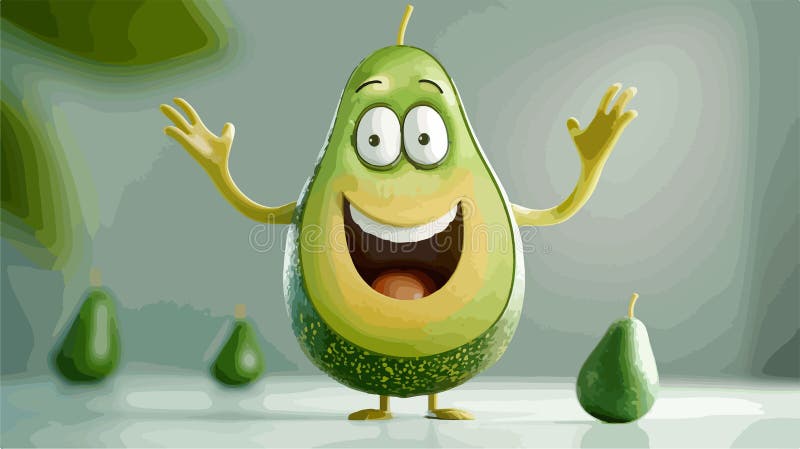 Cartoon Avocado Vector Illustration for Creative Designs and Projects ...