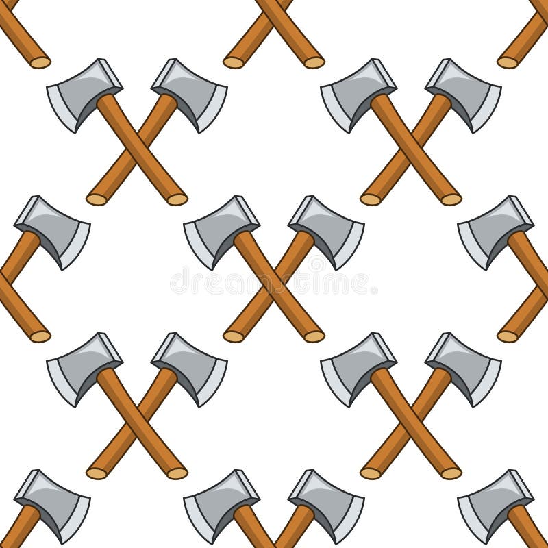 Cartoon Axe Seamless Pattern Stock Vector - Illustration of crime ...