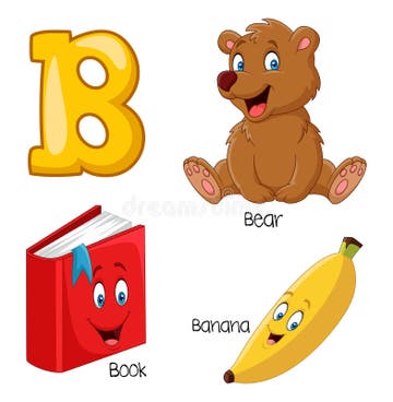 Cartoon B alphabet stock vector. Illustration of language - 123696818