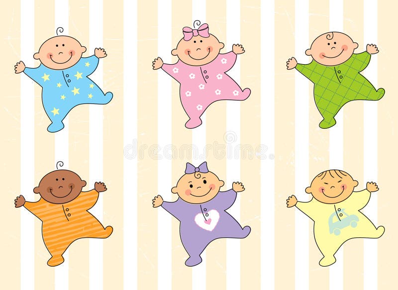 Cartoon babies stock vector. Illustration of blue, greeting - 15352493