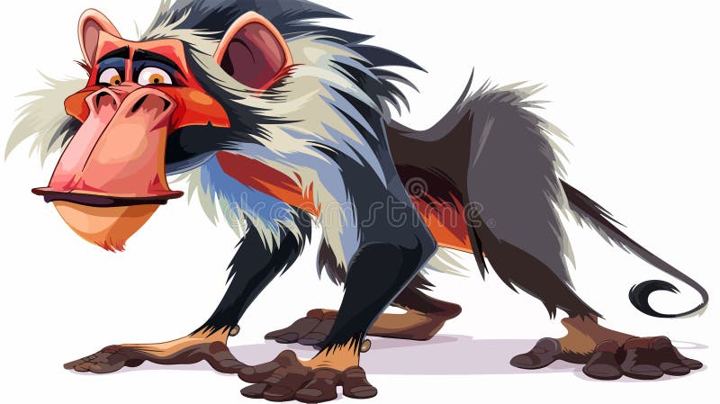 Cartoon Baboon Vector Illustration for Creatives and Designers Stock ...