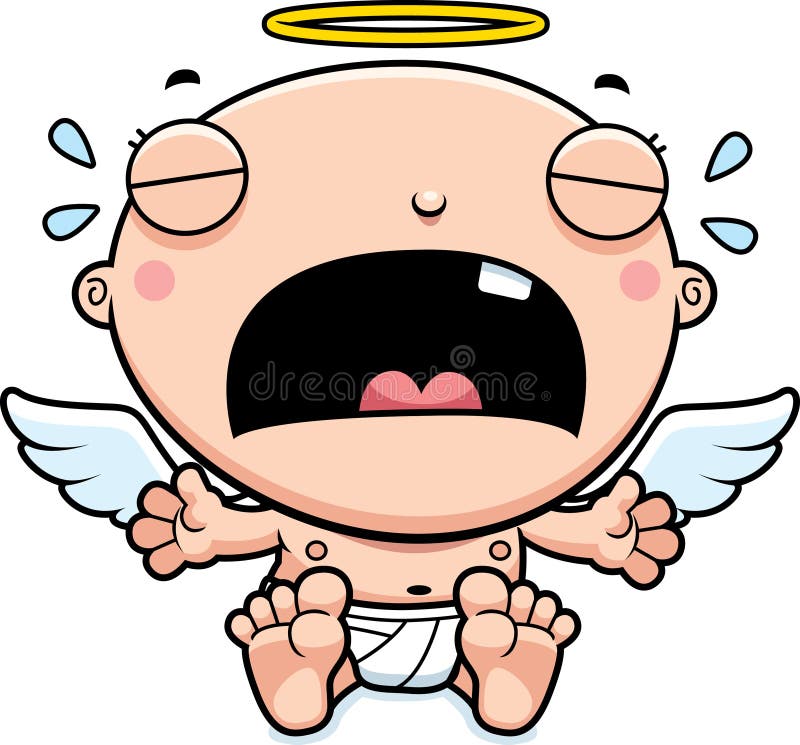Cartoon Baby Angel Crying stock vector. Illustration of halo - 47525009