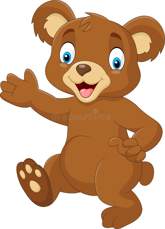 Cartoon Baby Bear Waving Hand Stock Vector - Illustration of creature ...