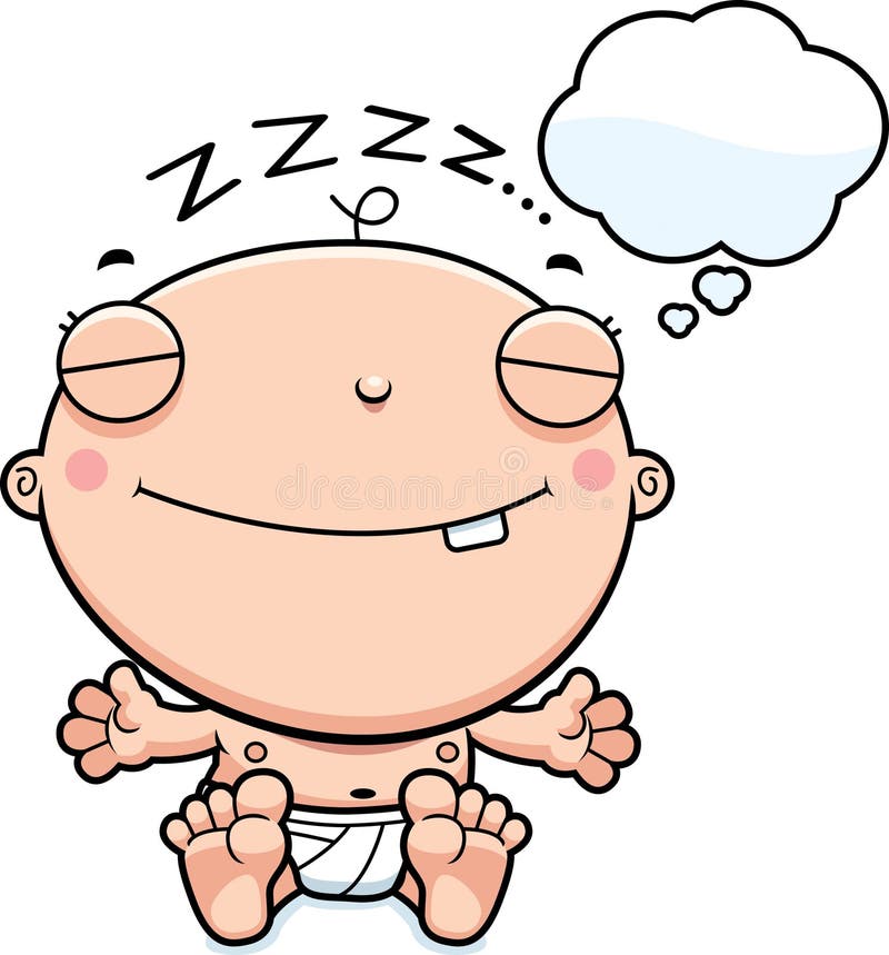 Cartoon Baby Boy Dreaming stock vector. Illustration of infant - 47525034