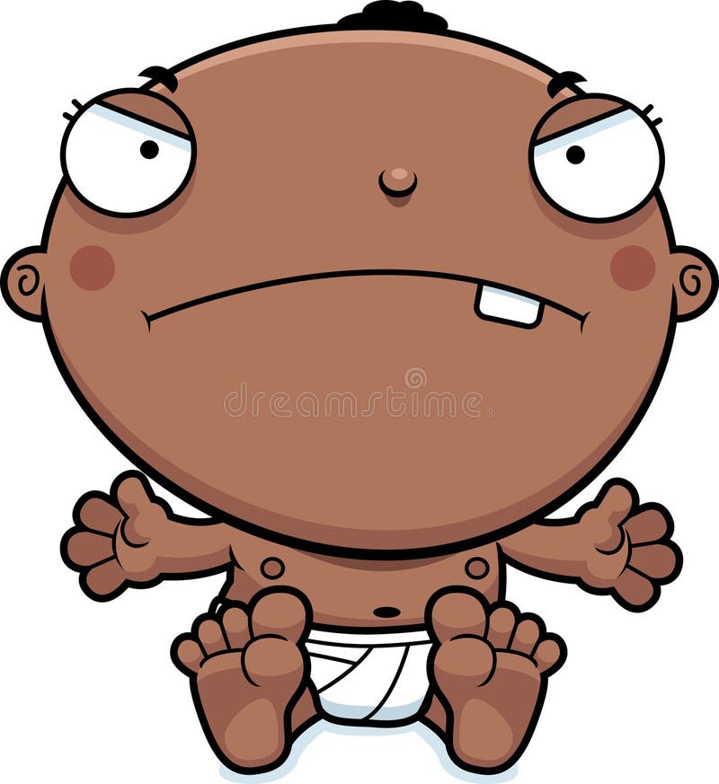 Cartoon Baby Boy Mad stock vector. Illustration of vector - 47525543
