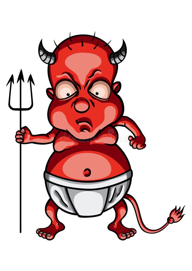 Cartoon baby devil stock vector. Illustration of napkin - 61939809
