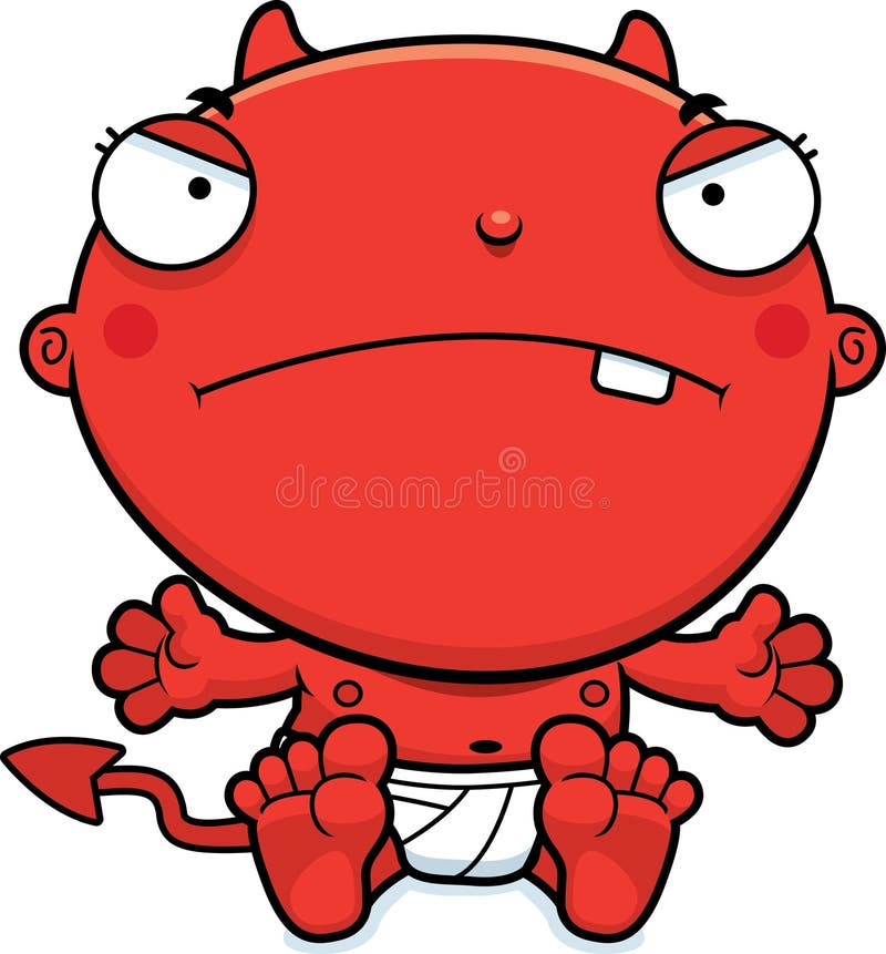 Cartoon Baby Devil Mad stock vector. Illustration of grumpy - 47525272