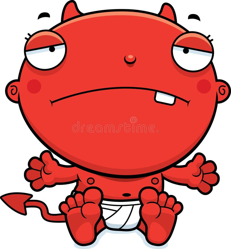 Cartoon Baby Devil Sad stock vector. Illustration of baby - 47525193