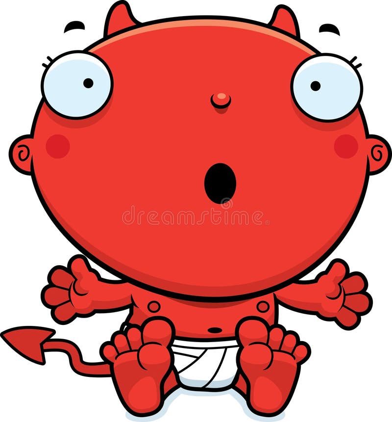 A Baby Devil Cartoon Character Stock Vector - Illustration of blue ...