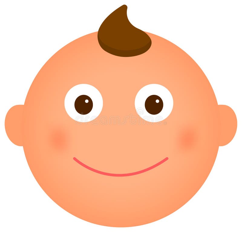 Cartoon Baby Face Emoticon Illustration / Smiling Stock Vector ...