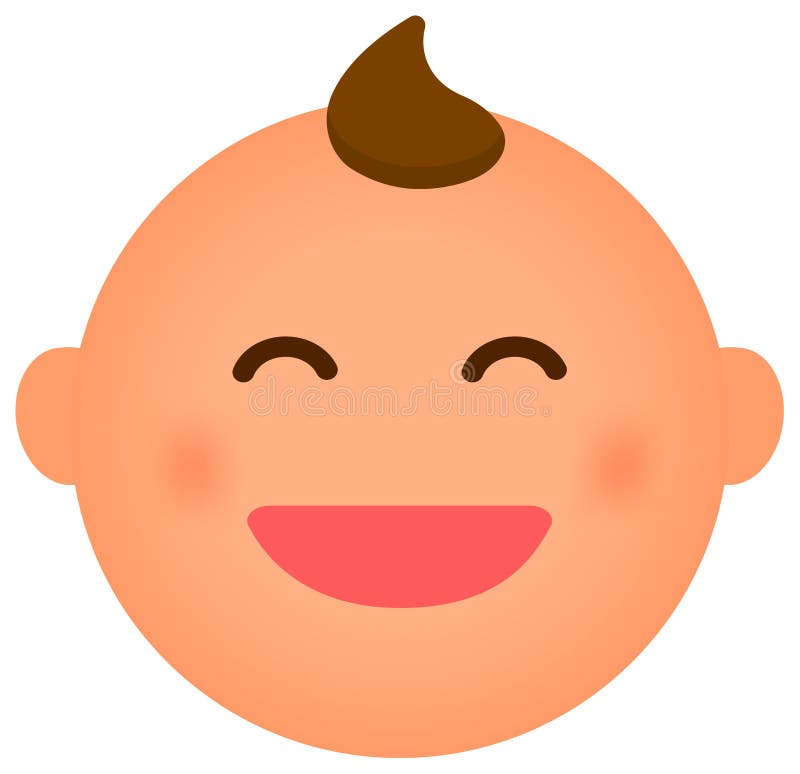 Cartoon Baby Face Emoticon Illustration / Smiling Stock Vector ...