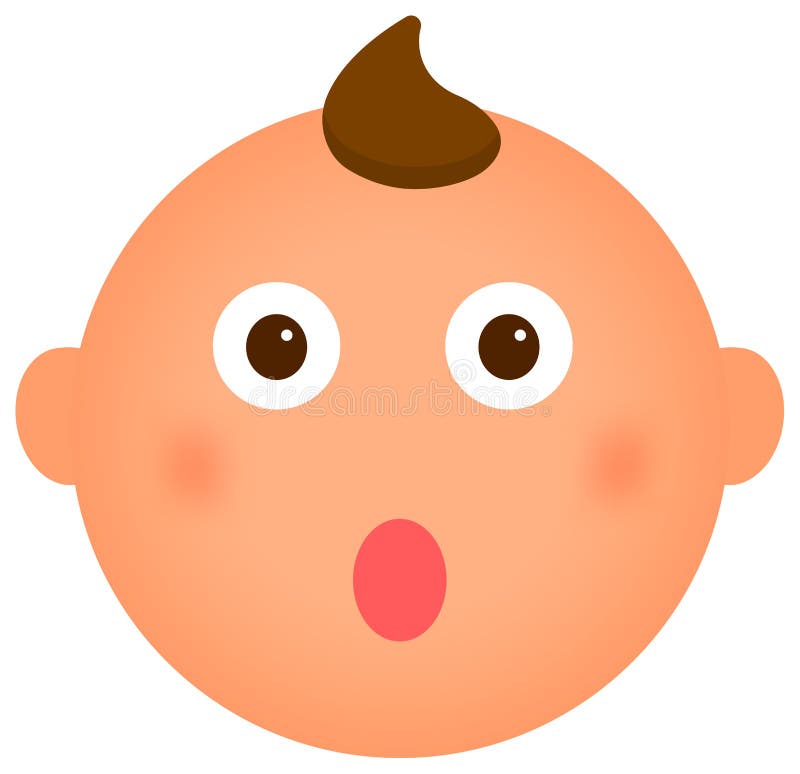 Cartoon Baby Face Emoticon Illustration / Surprised Stock Vector ...