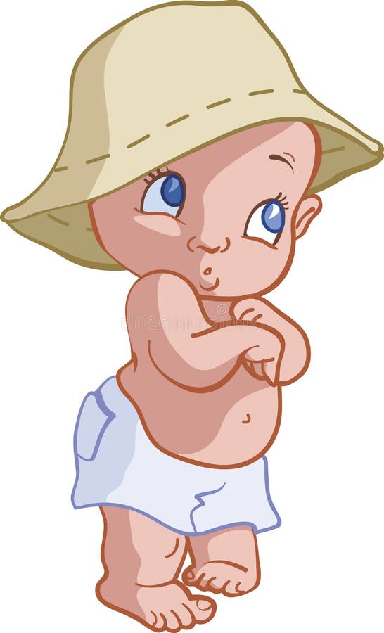Cartoon Baby in Hat stock vector. Illustration of isolated - 47090502