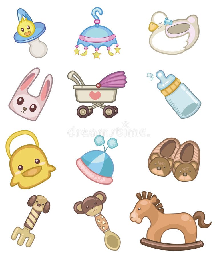 Cartoon baby stuff icon stock vector. Illustration of icon - 17900619