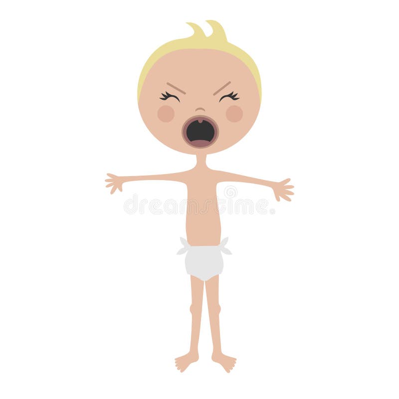 Cartoon Baby Screaming Angry Stock Vector - Illustration of emotion ...