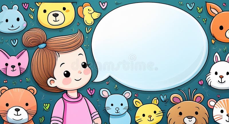 Cartoon Baby Talking with Text Bubble. Stock Illustration ...