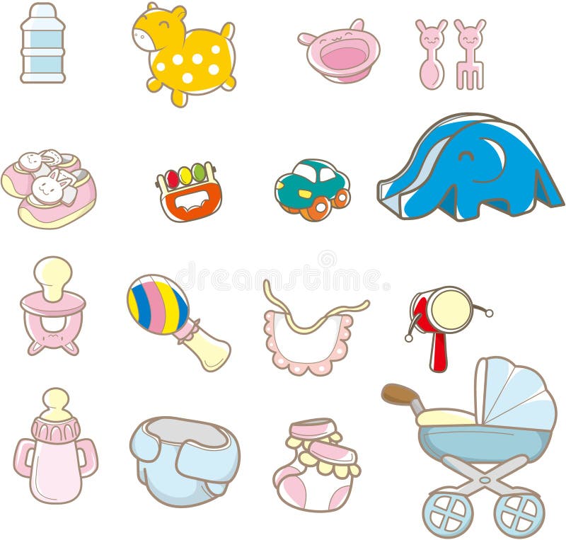 Baby objects stock illustration. Illustration of birthday - 5603911