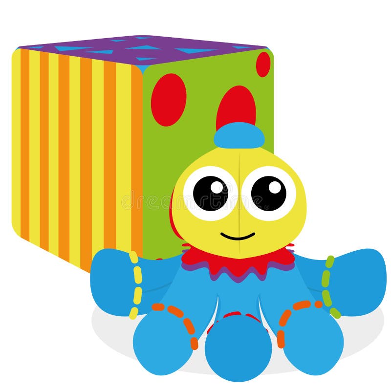 Cartoon Baby Toys Isolated on White Background Stock Vector ...