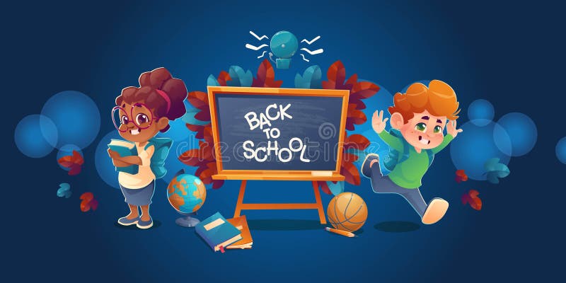 Cartoon Back School Banners Collection Vector Design Illustration Stock ...