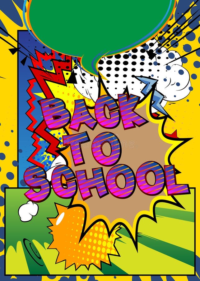 Cartoon Back To School Text, Comic Book Words. Retro Vector Comics Pop ...