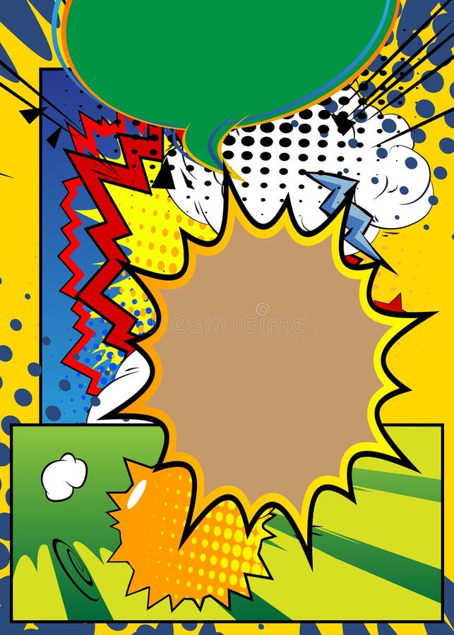 Cartoon Background, Comic Book Backdrop. Retro Super Vector Comics Pop ...