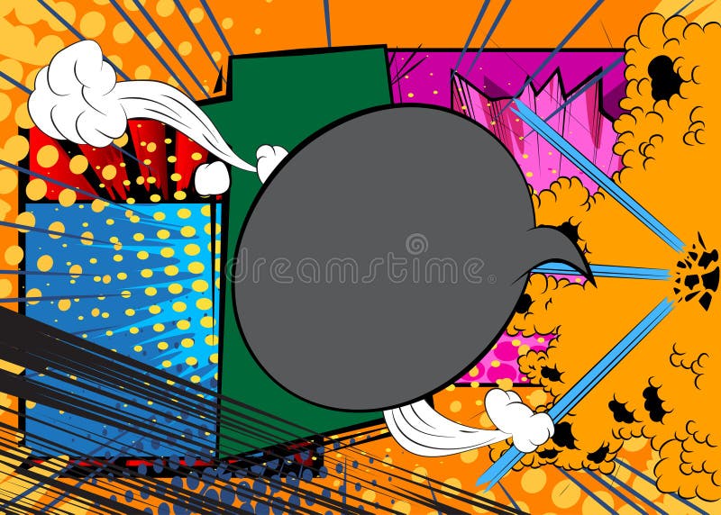 Cartoon Background, Comic Book Backdrop. Retro Super Vector Comics Pop ...