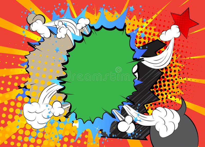 Cartoon Background, Comic Book Backdrop. Retro Super Vector Comics Pop ...