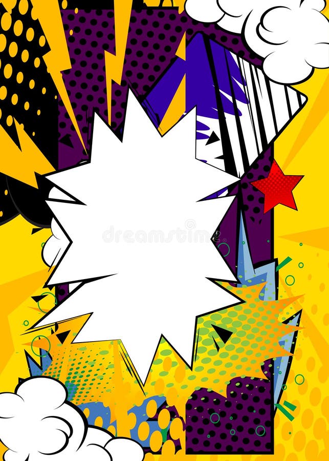 Cartoon Background, Comic Book Backdrop. Retro Super Vector Comics Pop ...