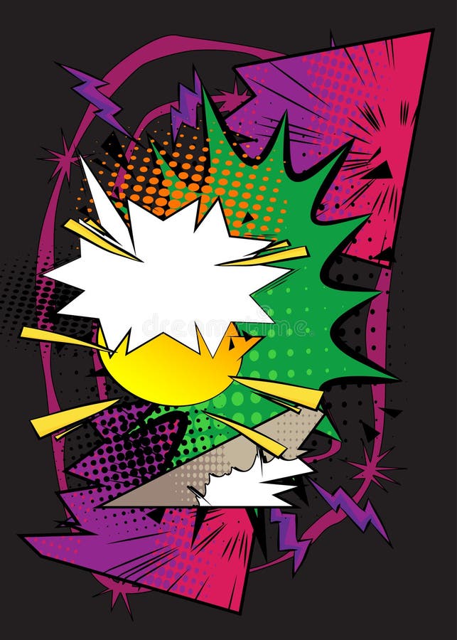 Cartoon Blank Speech Bubble, Comic Book Video. Retro Comics Pop Art ...