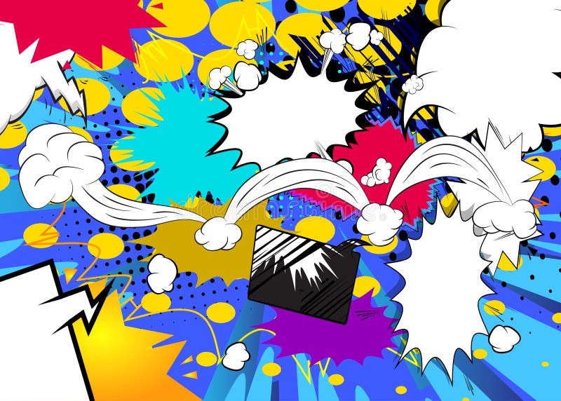 Super Cartoon Background, Comic Book Burst Poster. Cool Retro Vector ...