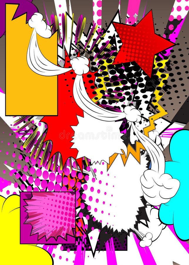 Super Cartoon Background, Comic Book Burst Poster. Cool Retro Vector ...
