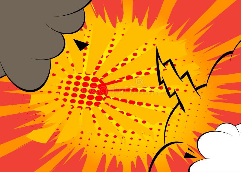 Cartoon Background, Comic Book Green and Yellow Backdrop. Retro Vector ...