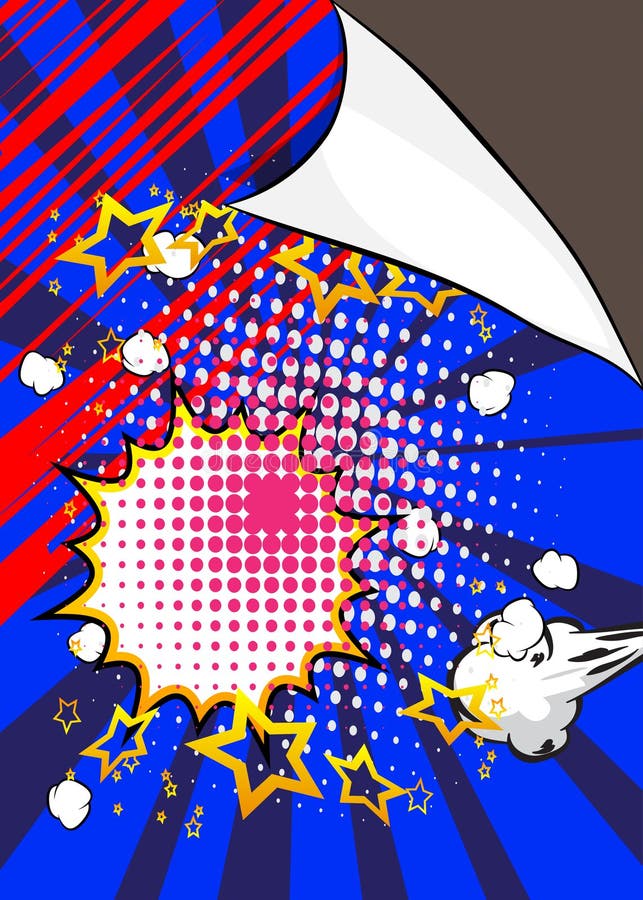 Cartoon Background, Comic Book Exploding Backdrop. Retro Vector Comics ...