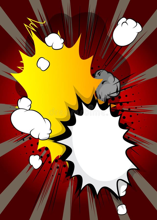 Cartoon Background, Comic Book Exploding Backdrop. Retro Vector Comics ...