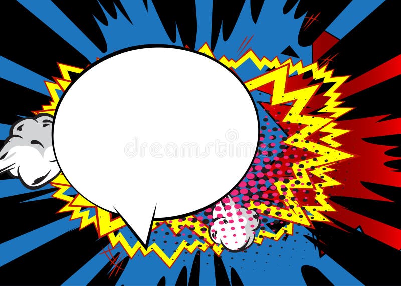 Cartoon Background, Comic Book Exploding Backdrop. Retro Vector Comics ...