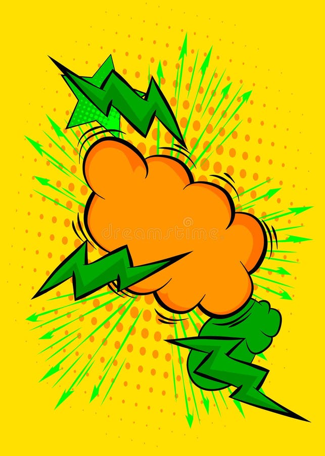 Cartoon Green and Blue Comic Book Background. Retro Vector Comics Pop ...