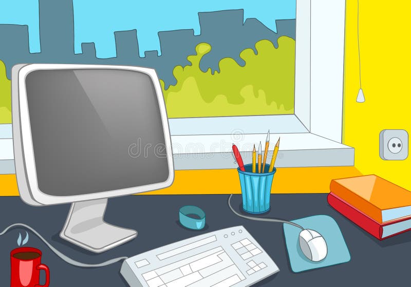 Cartoon Background Workplace Office Stock Illustrations – 27,336 ...
