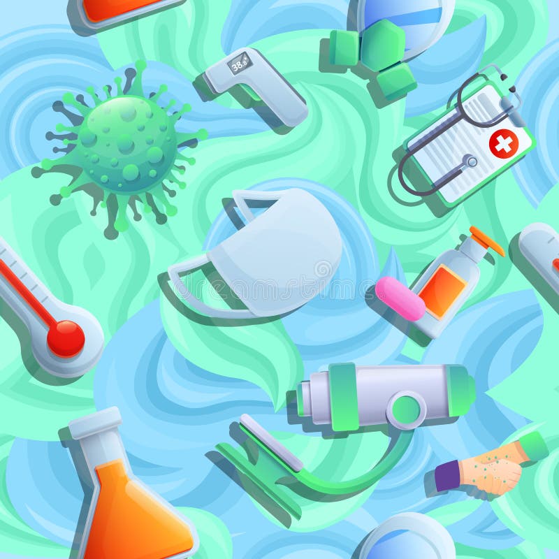 Cartoon Background on the Theme of Virus and Disease Stock Illustration ...
